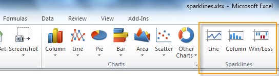 How to Display Sparklines in Excel 2010, 2007 and 2003